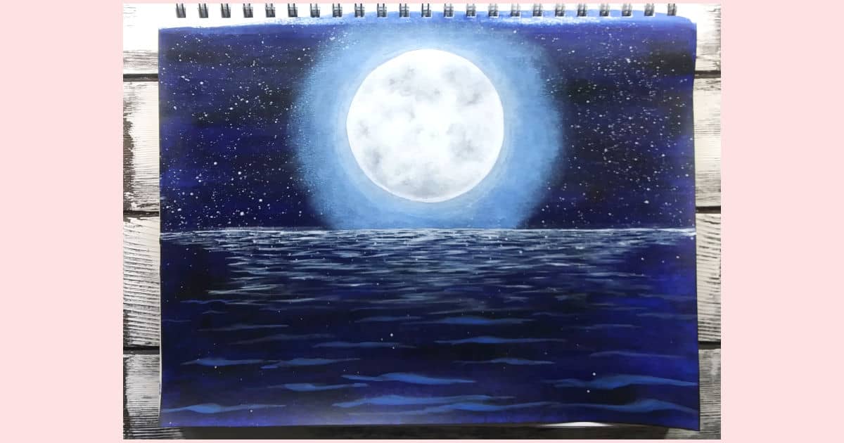 Moonlight Magic: How To Paint The Moon (In 8 Easy Steps) - Squishing Paint